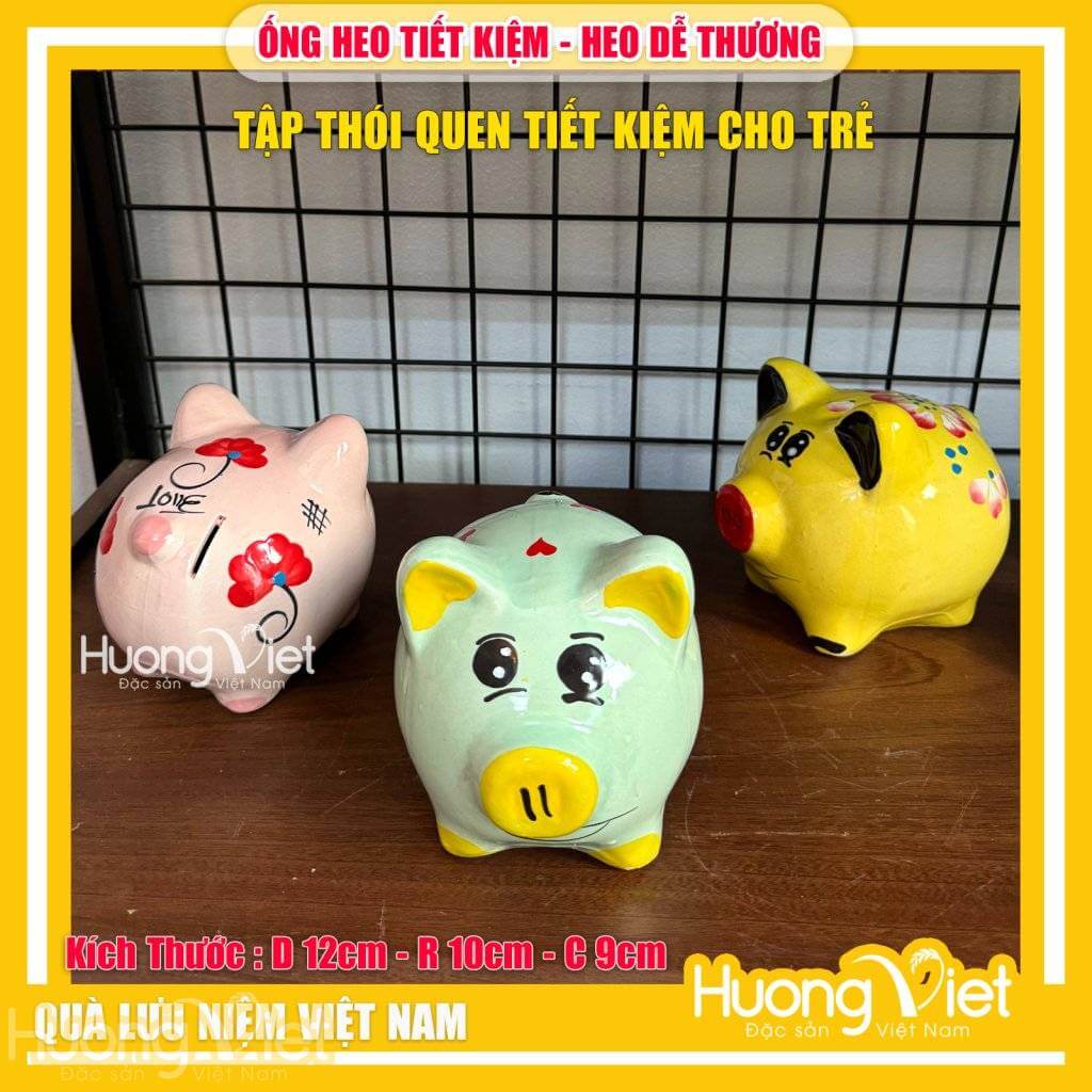 Heo đất tiết kiệm loại trung, ống heo dễ thương làm quà tặng