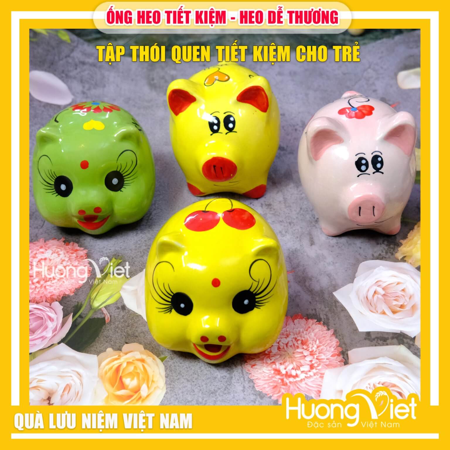 Heo đất tiết kiệm loại trung, ống heo dễ thương làm quà tặng